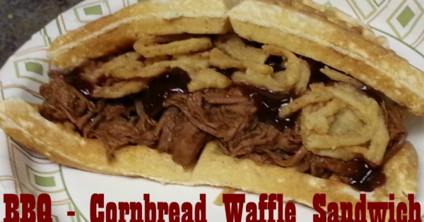 BBQ Cornbread Waffle Sandwich - Cooking With Sharon Springfield